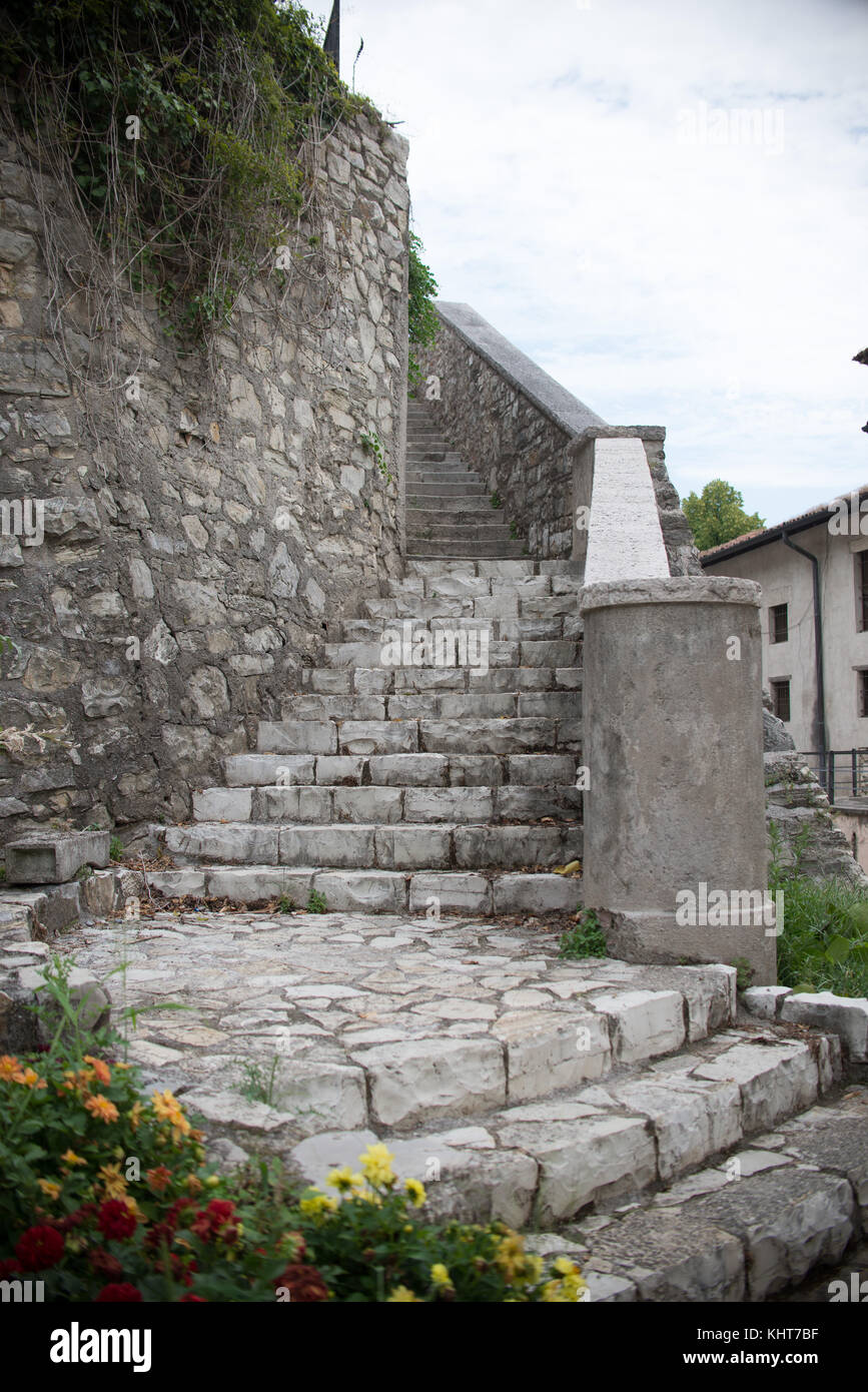 Close up on old ancient medival stone stairs Stock Photo - Alamy