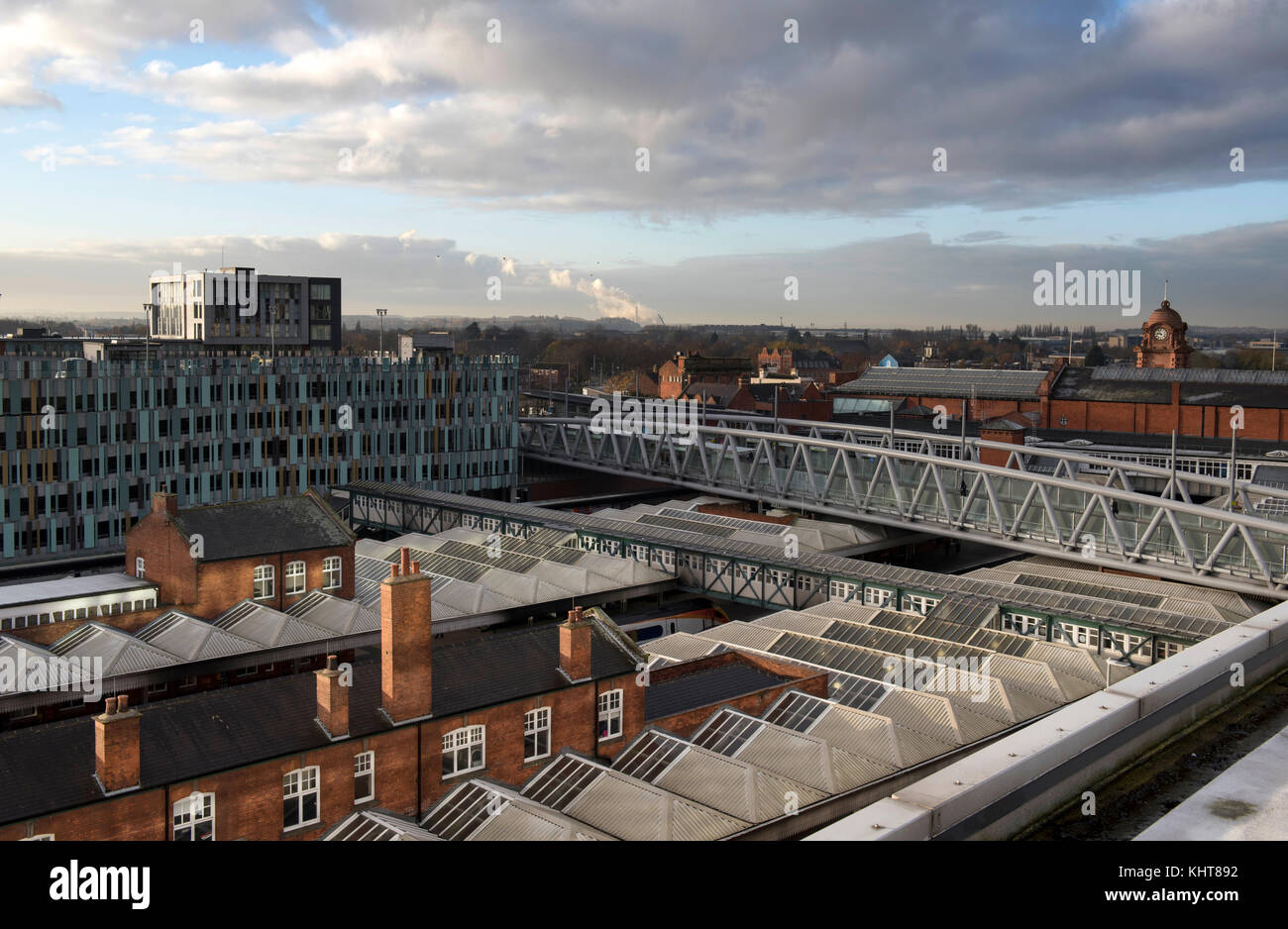 View over the top of Nottingham Railway Station on the South Side of ...