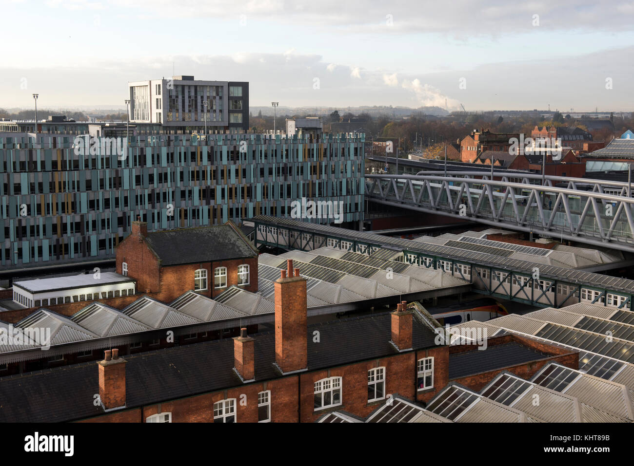 View over the top of Nottingham Railway Station on the South Side of ...