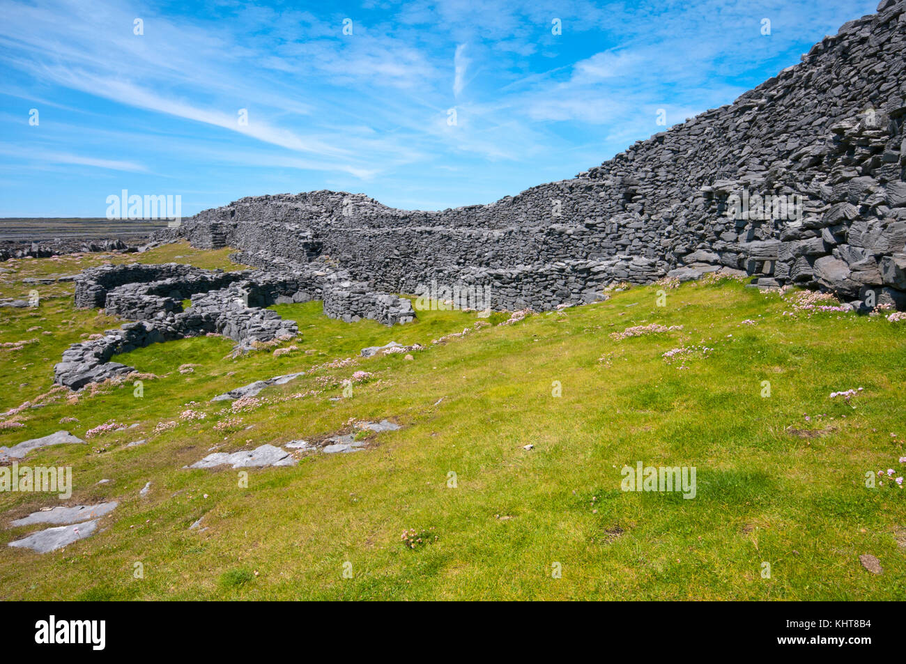 Ruins of Dun Duchathair (Black Fort) at Inishmore Island, Aran Islands ...