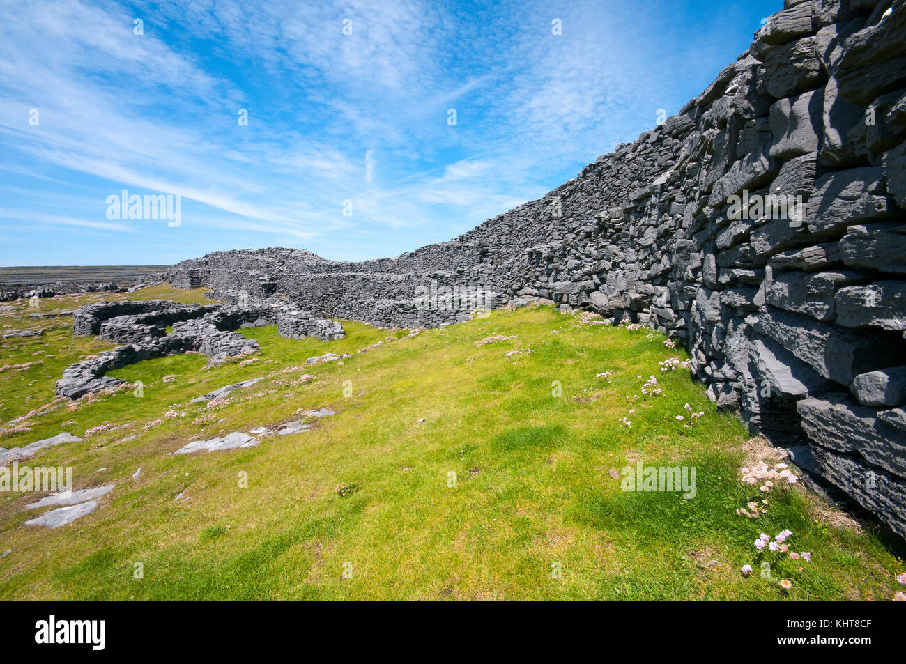 Ruins of Dun Duchathair (Black Fort) at Inishmore Island, Aran Islands ...