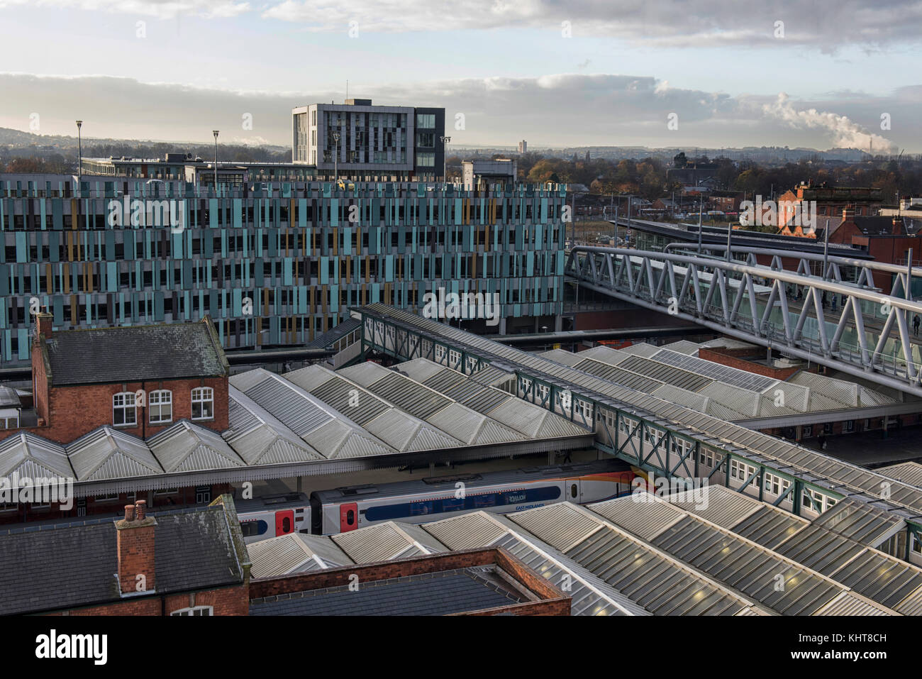 View over the top of Nottingham Railway Station on the South Side of ...