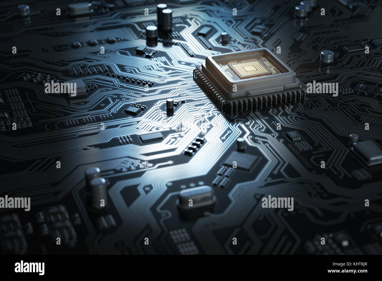Computer Motherboard With Cpu Circuit Board System Chip With Core Processor Computer