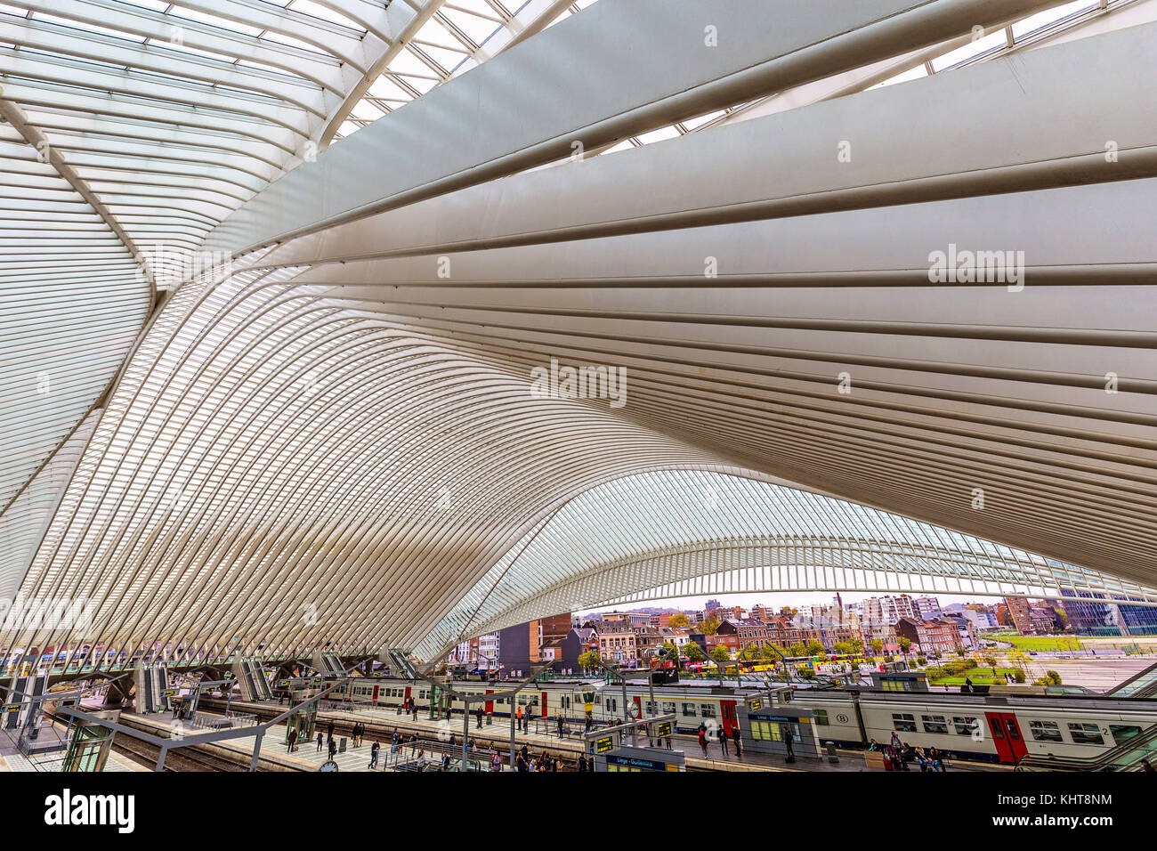 LIEGE, BELGIUM - November 2017: Liege-Guillemins railway station ...