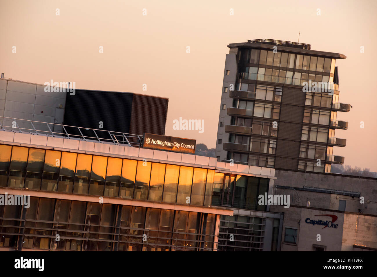 Sunrise over the City of Nottingham, Nottinghamshire England UK Stock ...