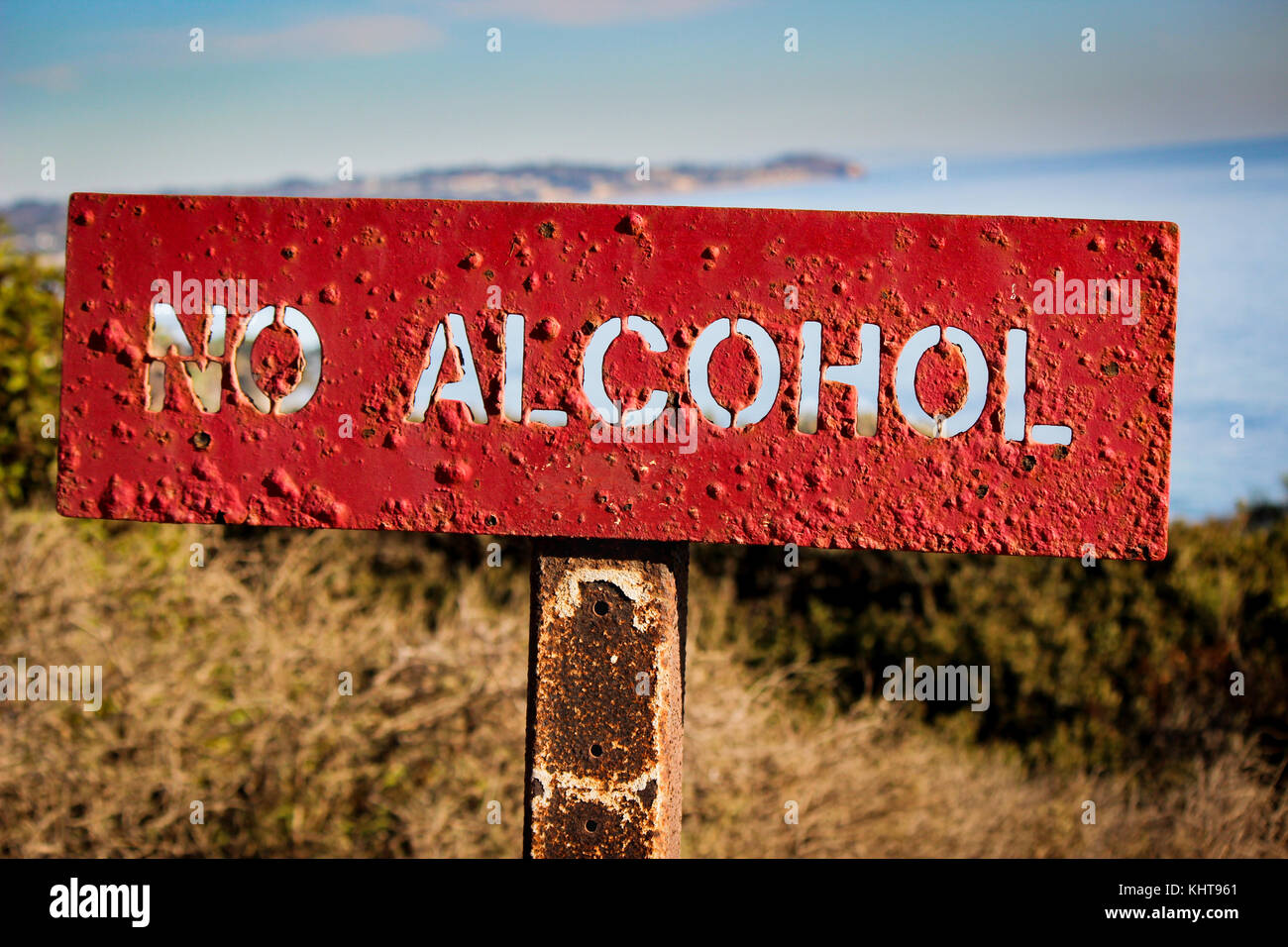 "No Alcohol" Sign Posted at El Matador State Beach, Malibu, California ...