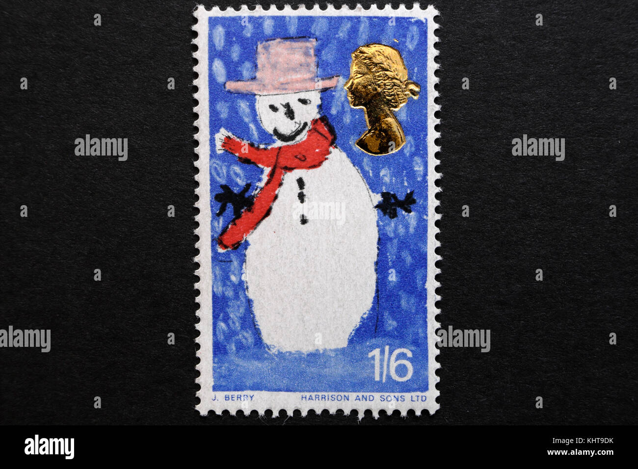 1966 British Christmas postage stamp, Snowman, stamp collecting hobby ...