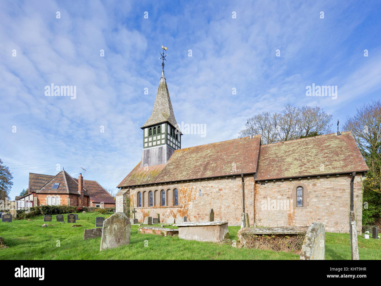 St Mary's Church in the village of Bedstone, Shropshire, England, UK ...