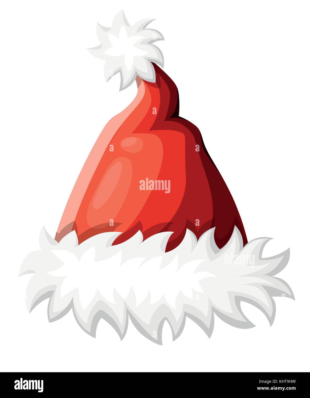 Santa christmas hat vector illustration. Red santa top hat isolated on ...