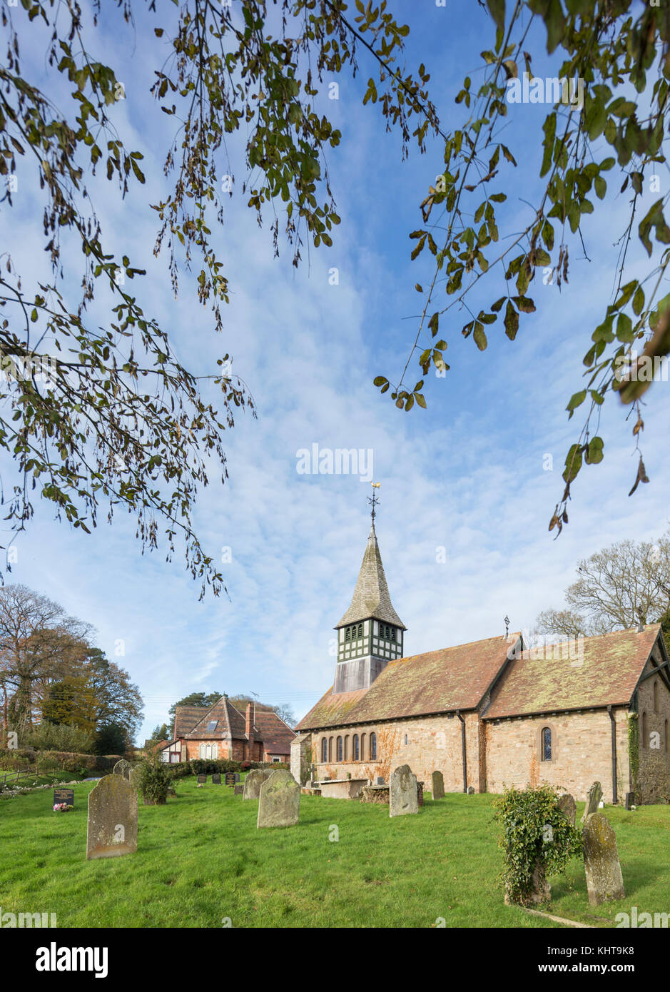 St Mary's Church in the village of Bedstone, Shropshire, England, UK ...