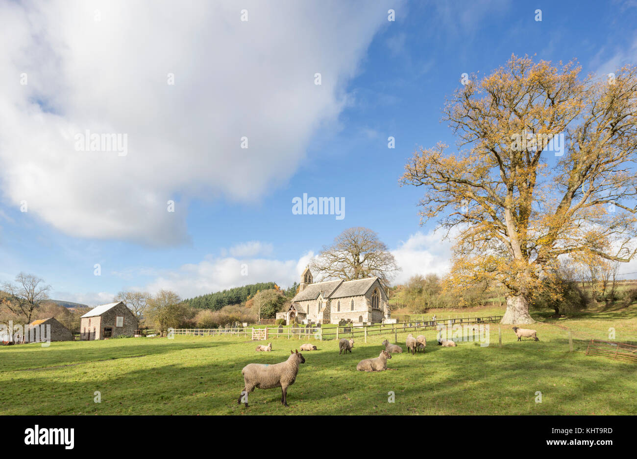 Hopton Castle in autumn light, Hopton Castle, Shropshire, England, UK ...
