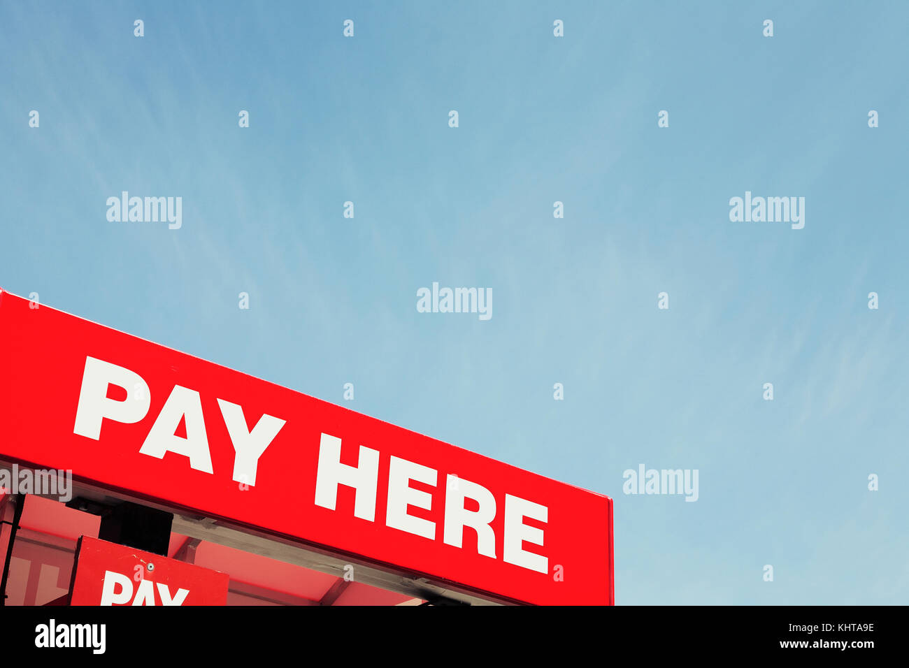 Pay here sign. Calgary, Alberta Canada Stock Photo - Alamy