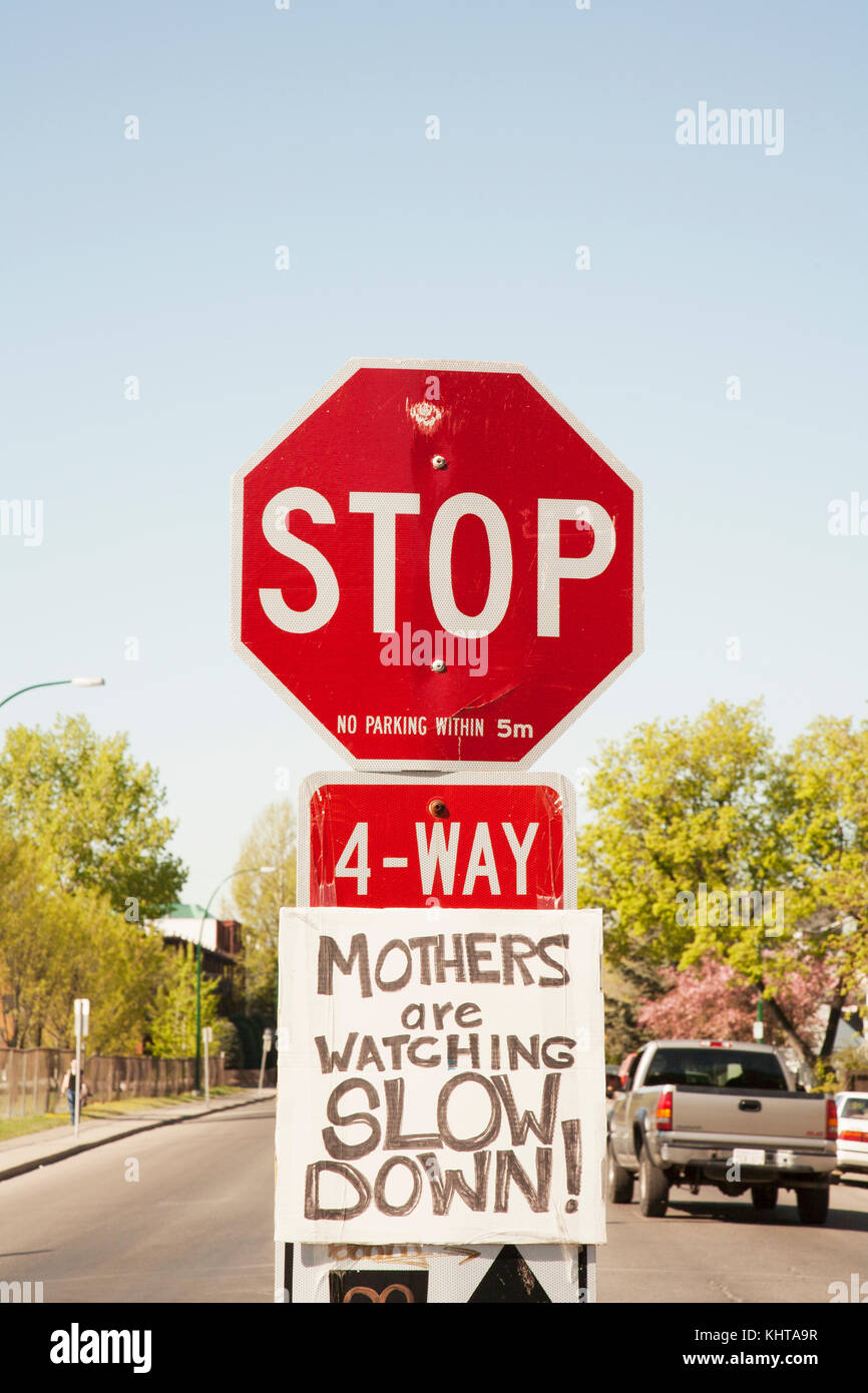 4 way stop sign alberta hi-res stock photography and images - Alamy