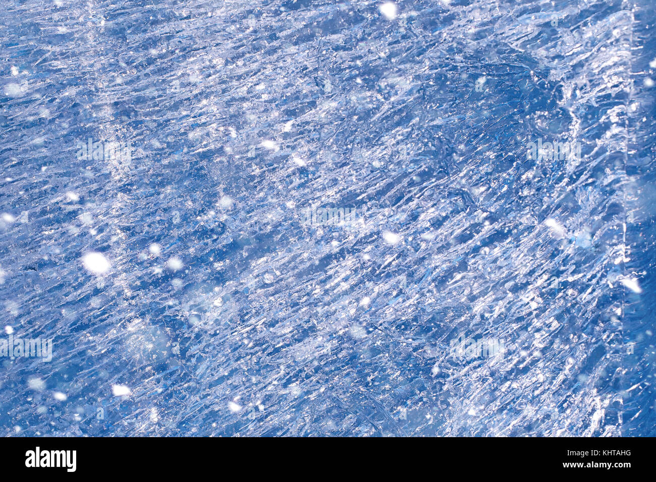 Texture of ice in winter. Pieces of frozen water on a street in Stock ...