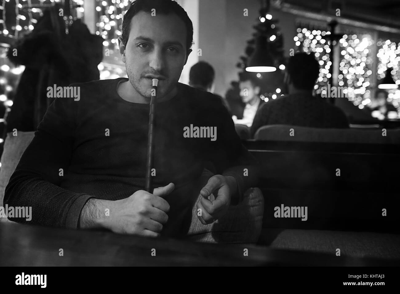 Pipe smoking club Black and White Stock Photos & Images - Alamy