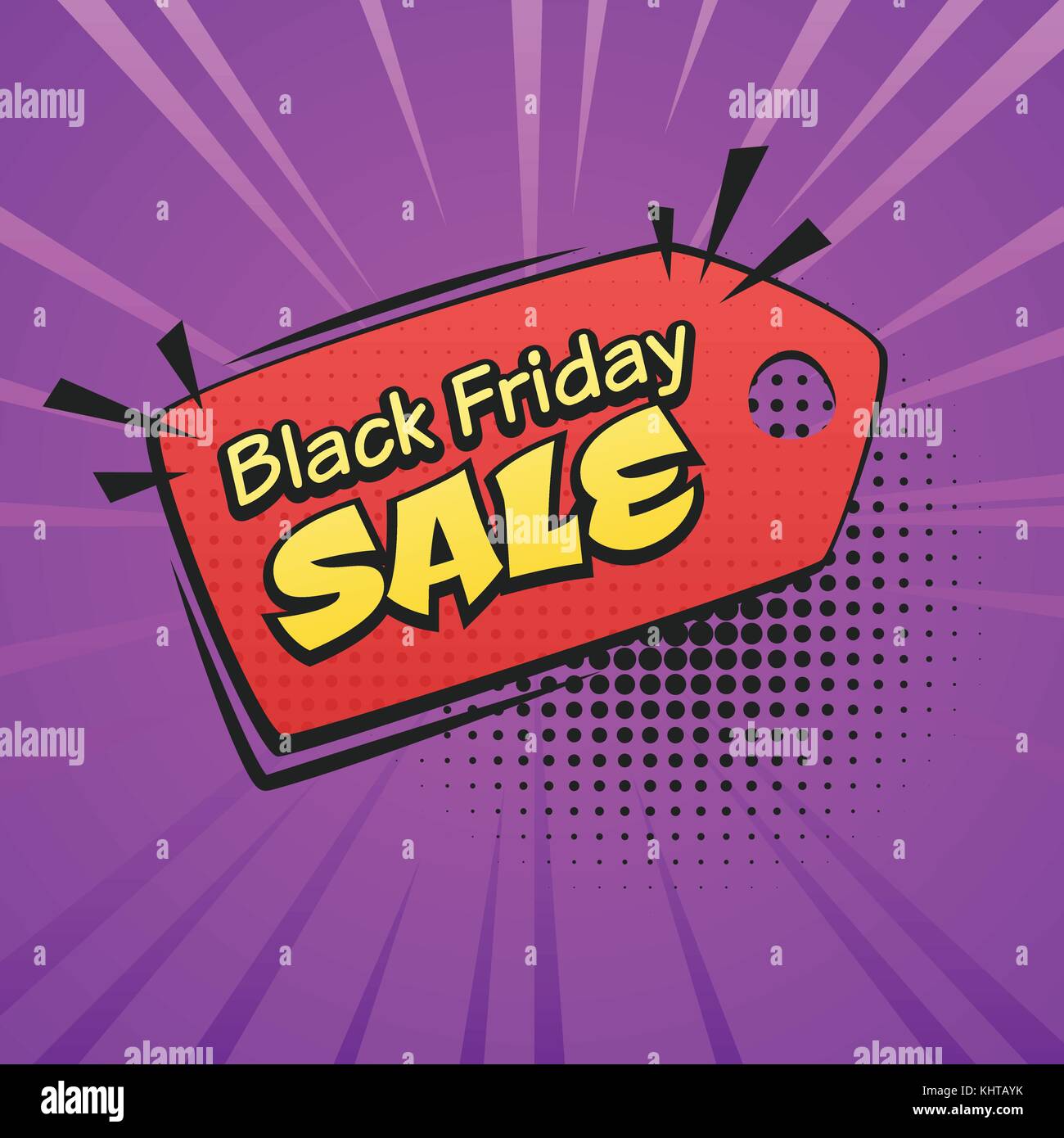 Vector hand drawn pop art illustration of black friday banner with sale ...