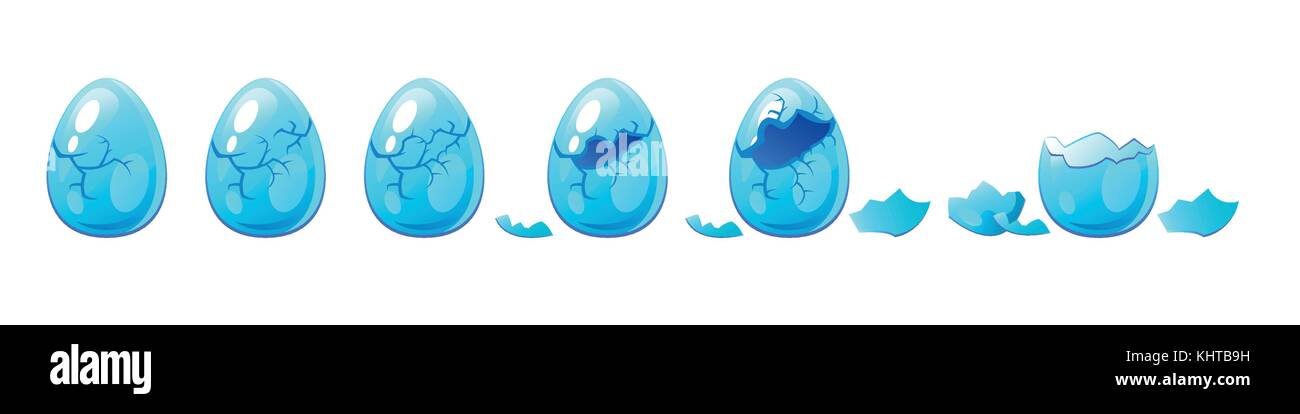 Vector cartoon style illustration of cracking egg for animation Stock ...