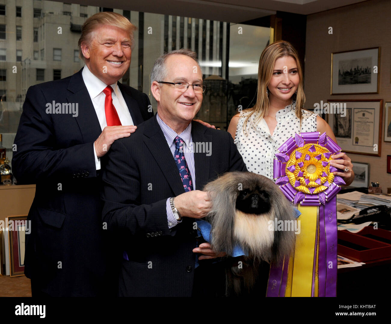NEW YORK, NY - FEBRUARY 15: Owner and handler David Fitzpatrick with ...