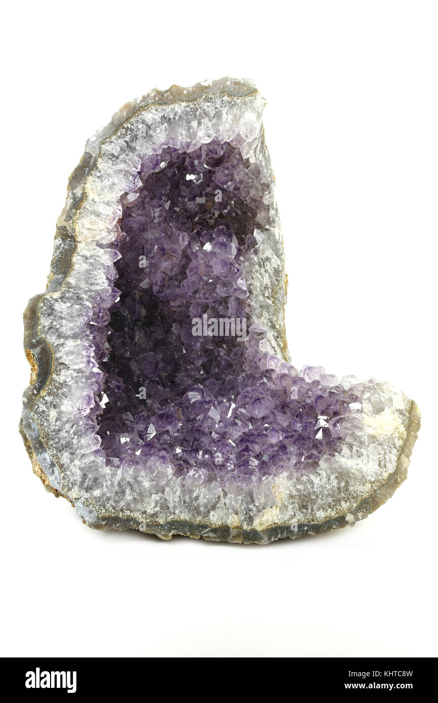 Brazilian amethyst isolated on white background Stock Photo - Alamy