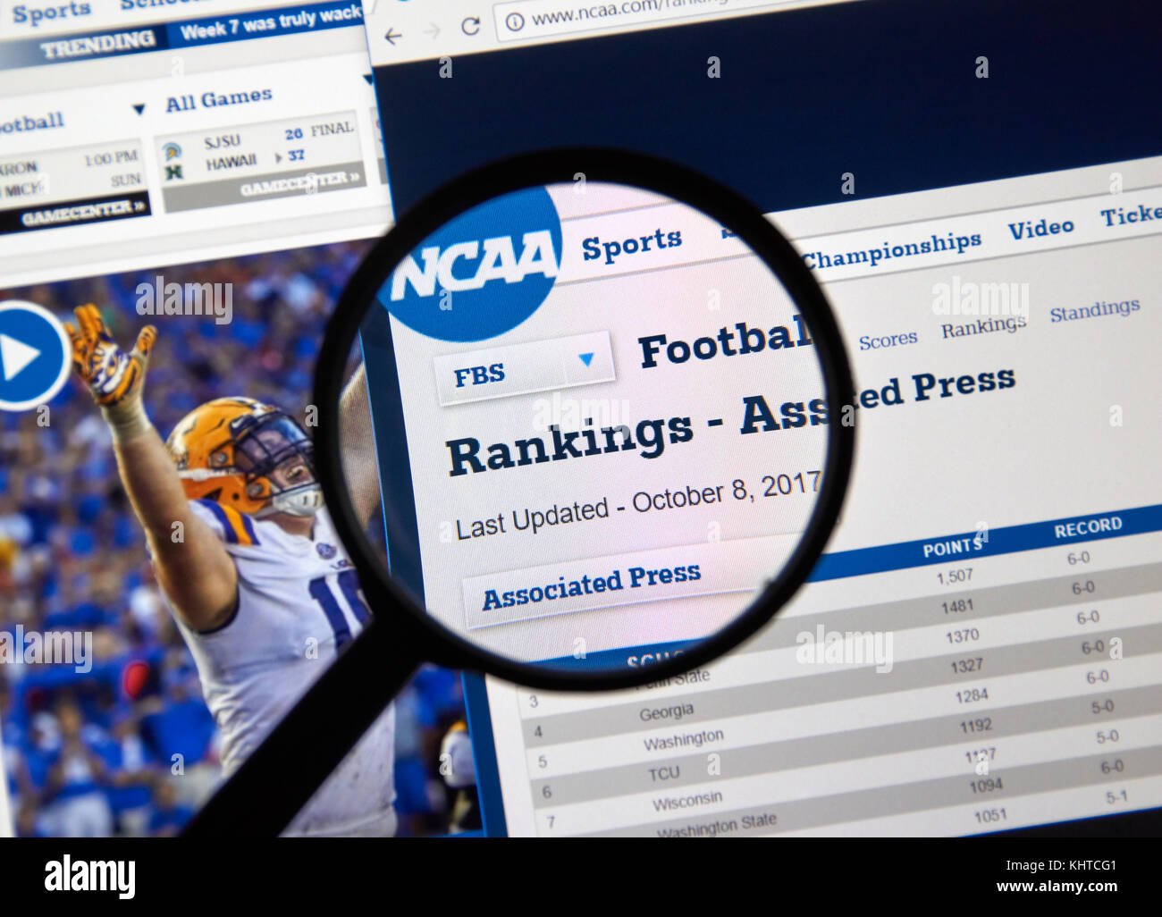 MONTREAL, CANADA - NOVEMBER 7, 2017: NCAA web page. The National ...