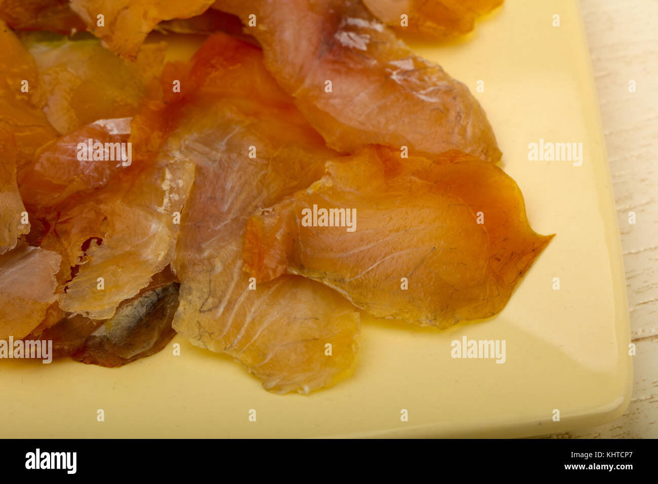 Smoked catfish fillet carpaccio Stock Photo - Alamy