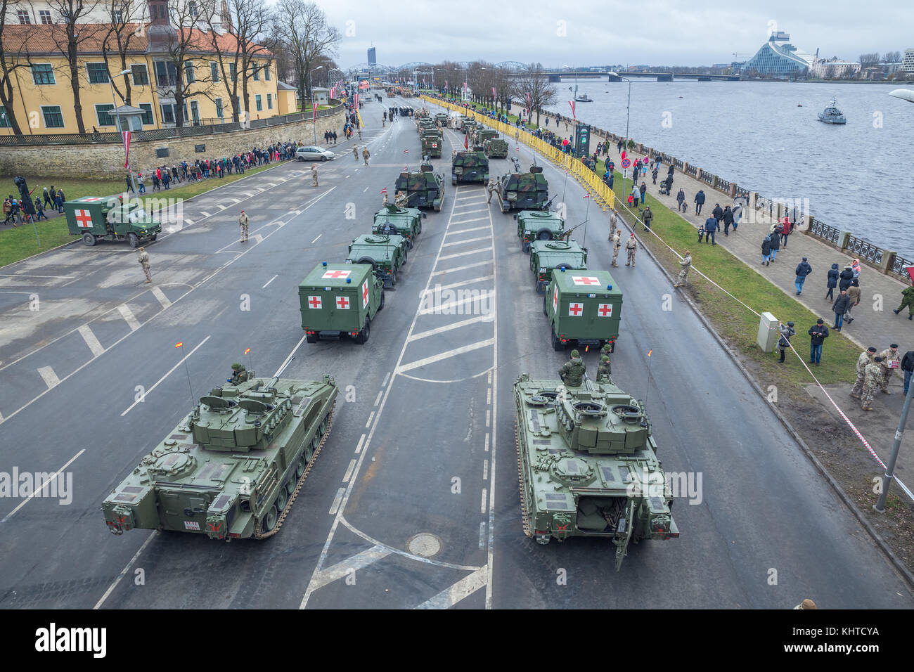 Latvia, city Riga, November 18th Independence Parade, Tanks and ...