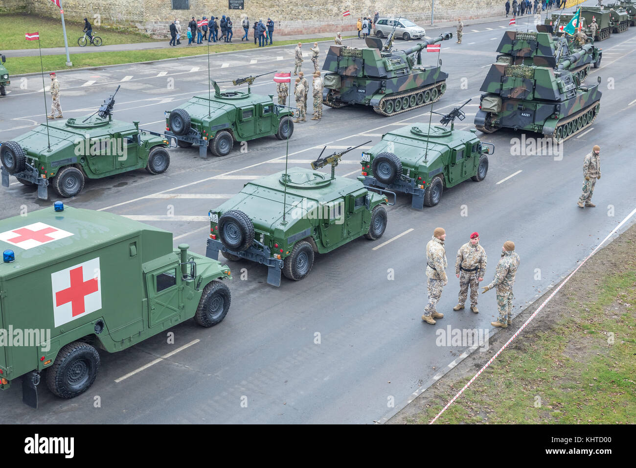 Latvia, city Riga, November 18th Independence Parade, Tanks and ...