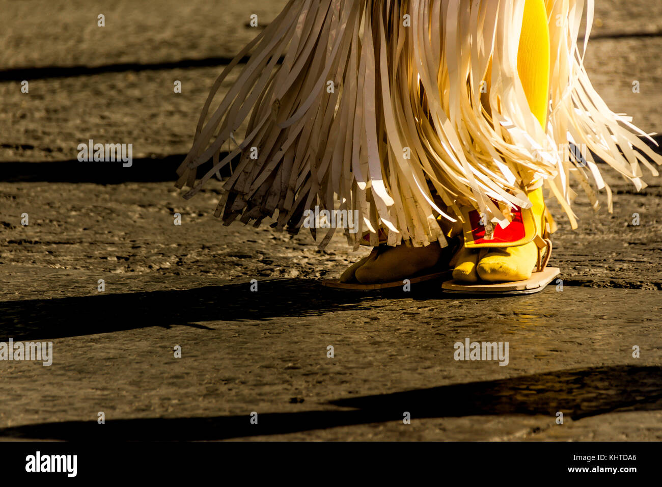 Detail of the feet of a matachin traditional mexican religious dancer ...
