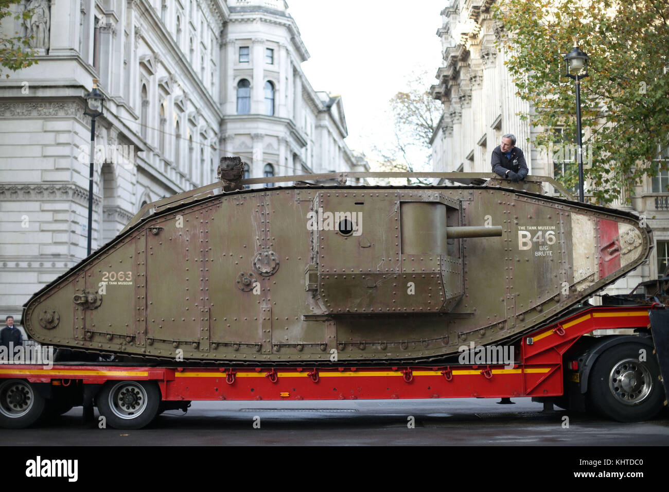 Tank driver Chris Fielder, a technician from The Tank Museum, in ...