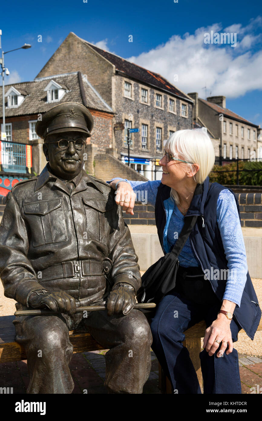 UK, England, Norfolk, Thetford, Town Bridge, senior visitor with Dad’s ...