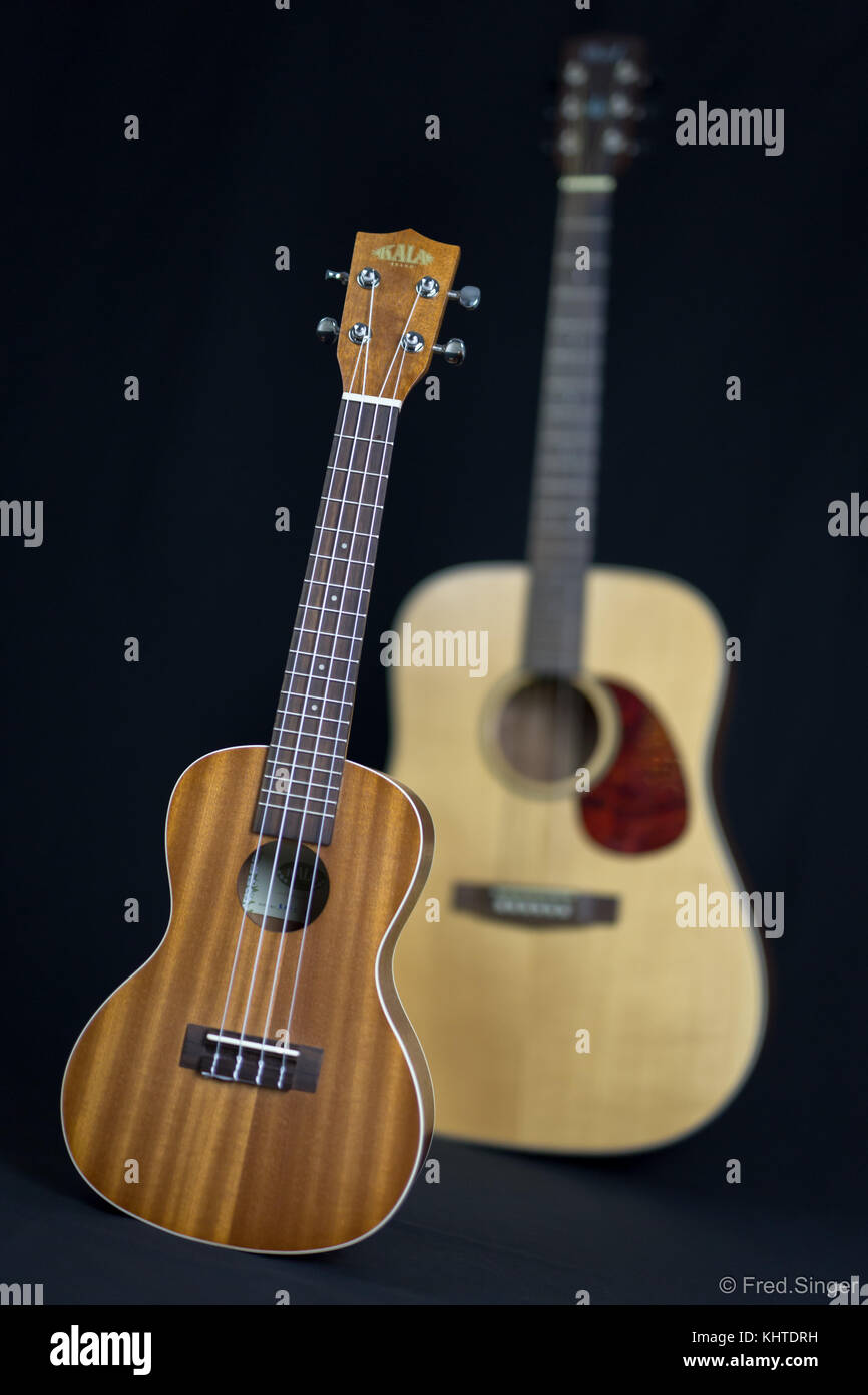 guitar and ukulele Stock Photo - Alamy