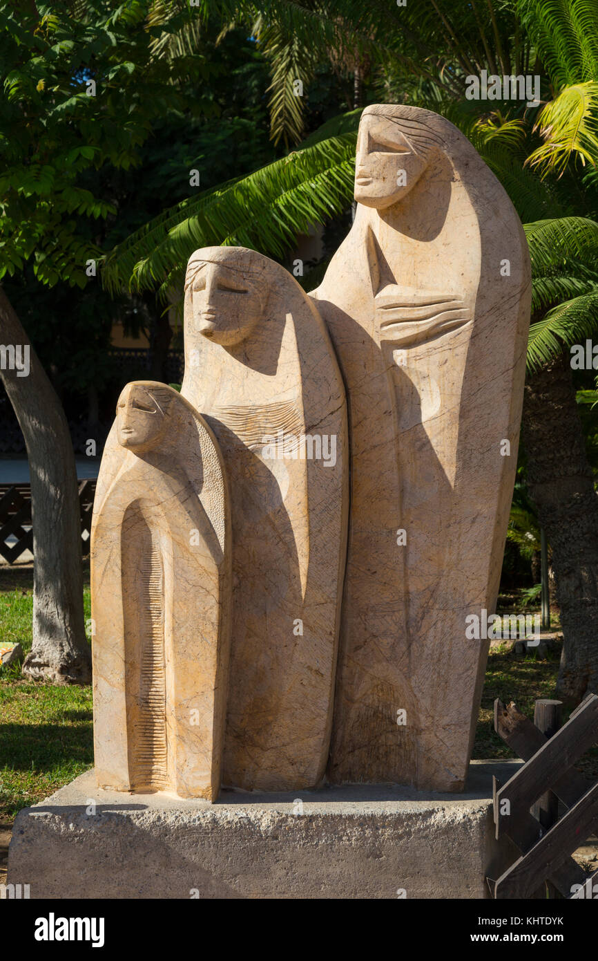 Macael marble sculptures in El Majuelo Park, Almunecar, Spain Stock ...