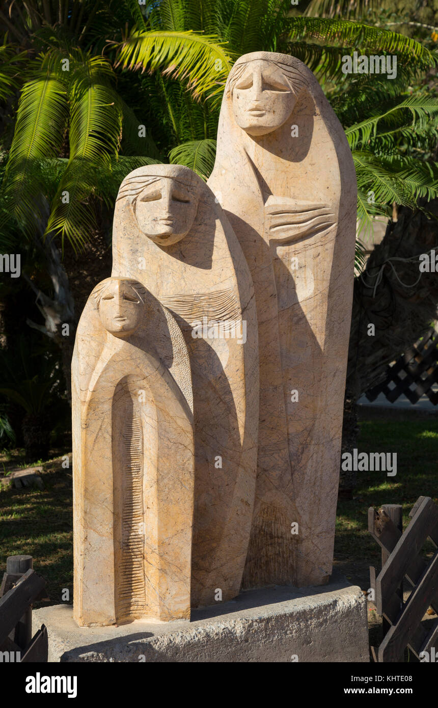 Macael marble sculptures in El Majuelo Park, Almunecar, Spain Stock ...