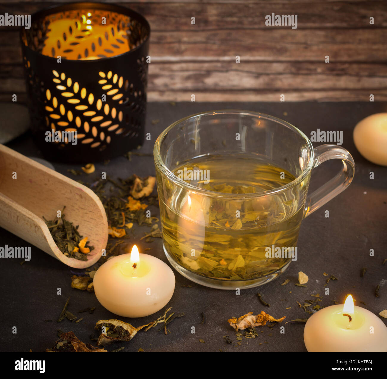 tea with candles Stock Photo - Alamy