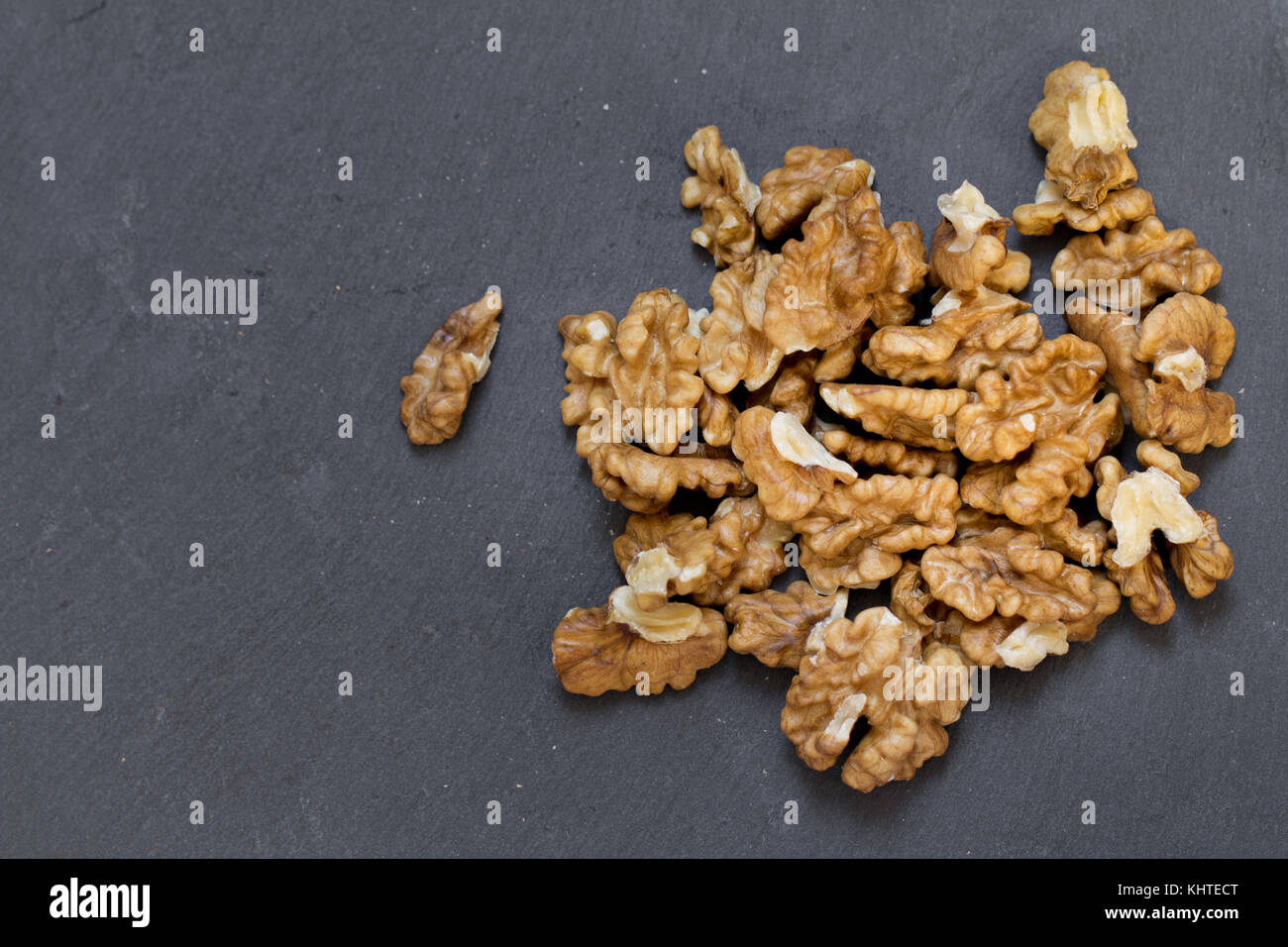 peeled wallnuts top view Stock Photo - Alamy