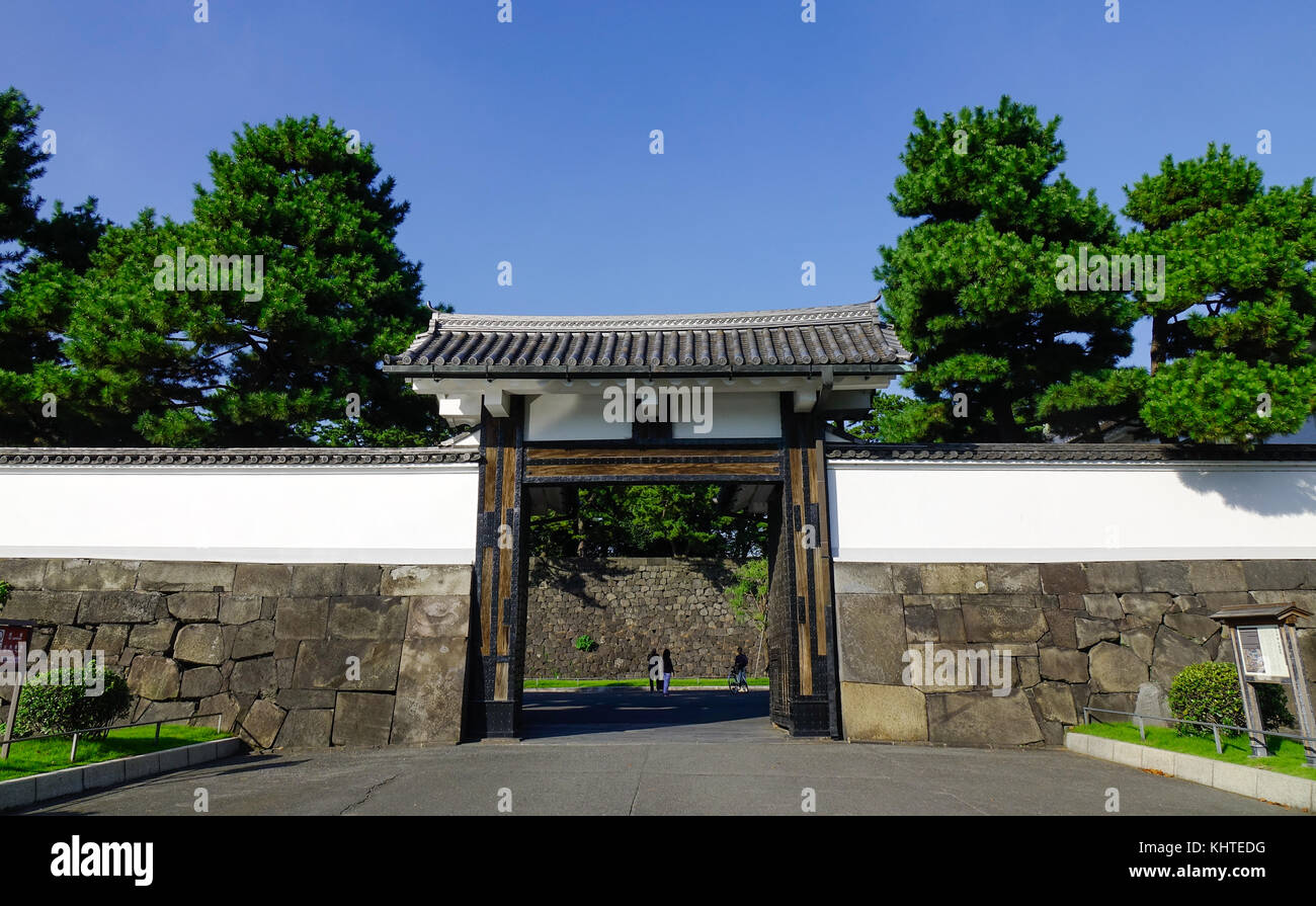 Tokyo, Japan - Sep 29, 2017. The wooden gate of Tokyo Imperial Palace ...