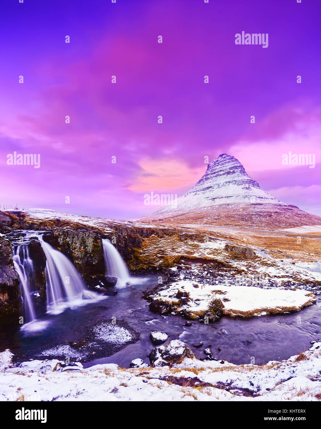 Kirkjufell kirkjufellsfoss view church hi-res stock photography and ...