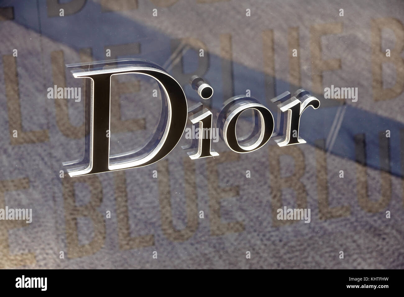 Monaco France - September 10, 2017. Dior clothes store sign and logo ...