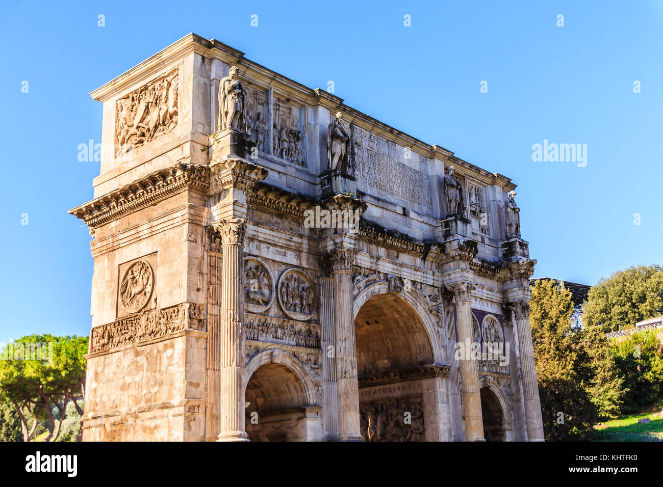 Arch of Constantine Under Nice Blue Sky in Rome Stock Photo - Alamy