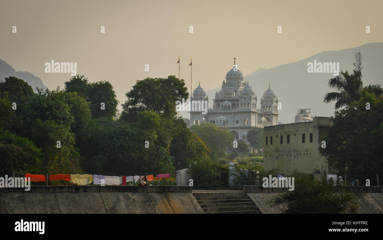 Brahma Temple at sunrise in Pushkar, India. Brahma is a Hindu temple ...