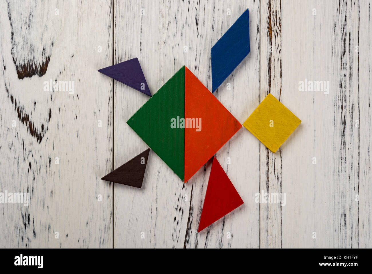 wooden tangram in a turtle shape Stock Photo - Alamy