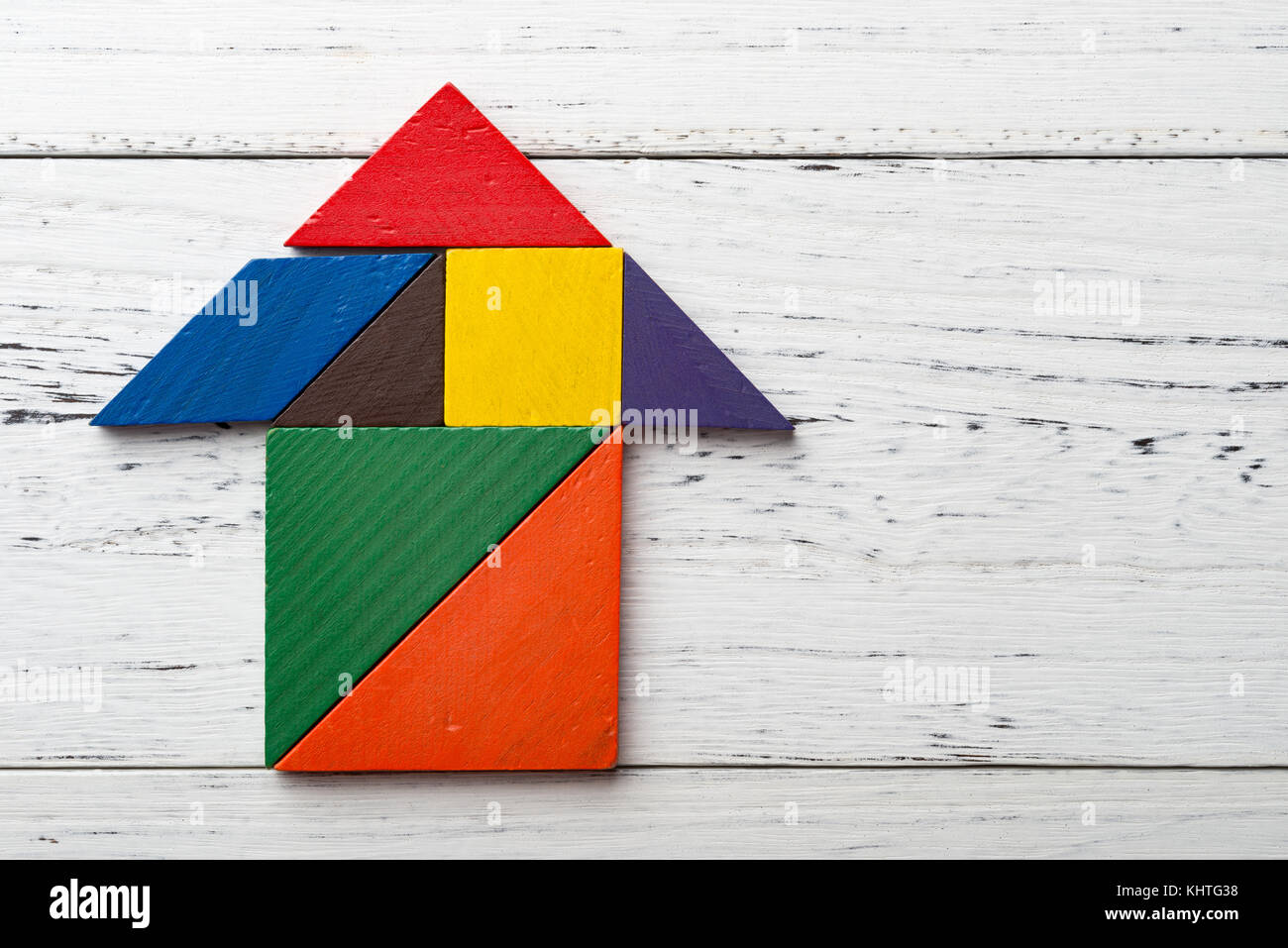 wooden tangram in a house shape Stock Photo - Alamy
