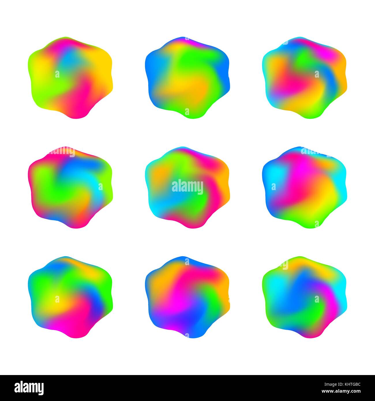 Abstract rainbow glossy multicolored formless jell liquid design ...