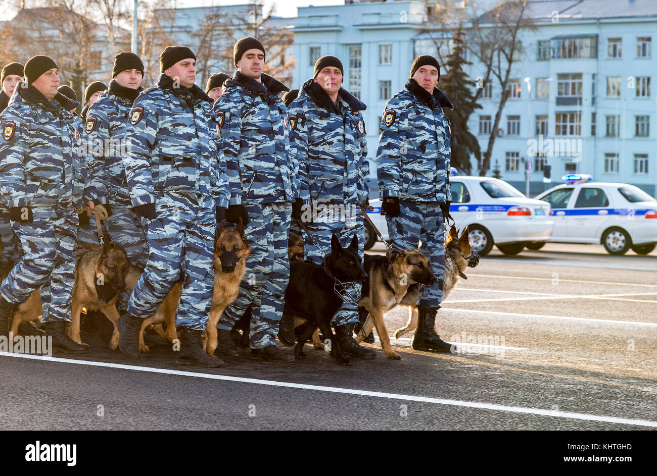Samara, Russia - November 16, 2017: Russian police unit in winter ...