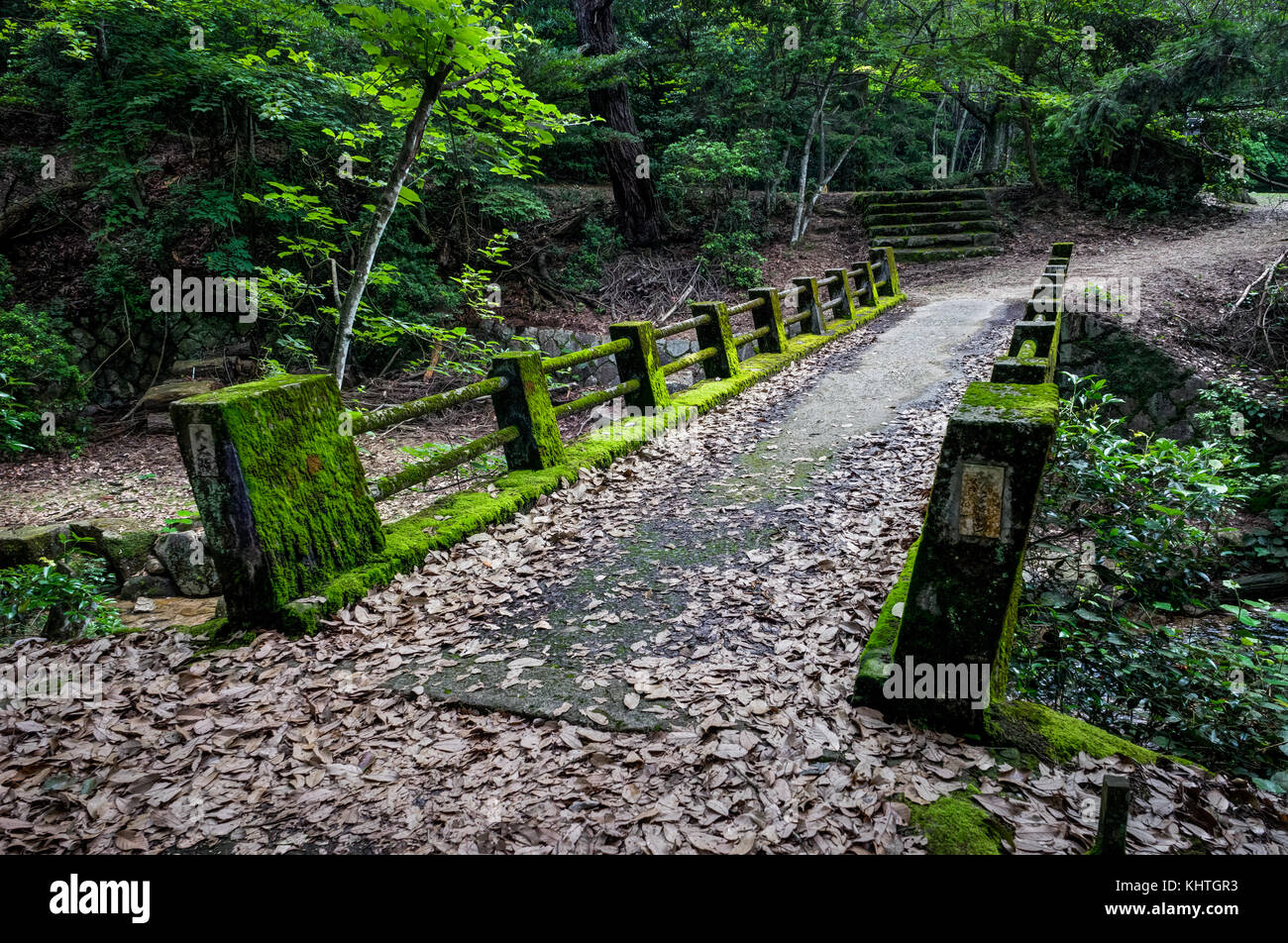 Miyajima Island, Hiroshima, Japan, October 2017: Ancient Shinto Bridge ...
