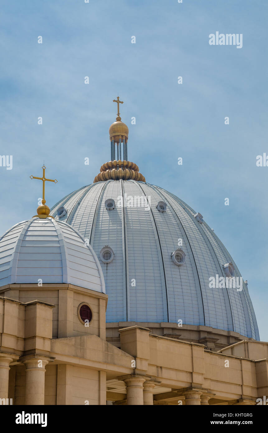 Yamoussoukro, Ivory Coast - February 01 2014: Famous landmark Basilica ...