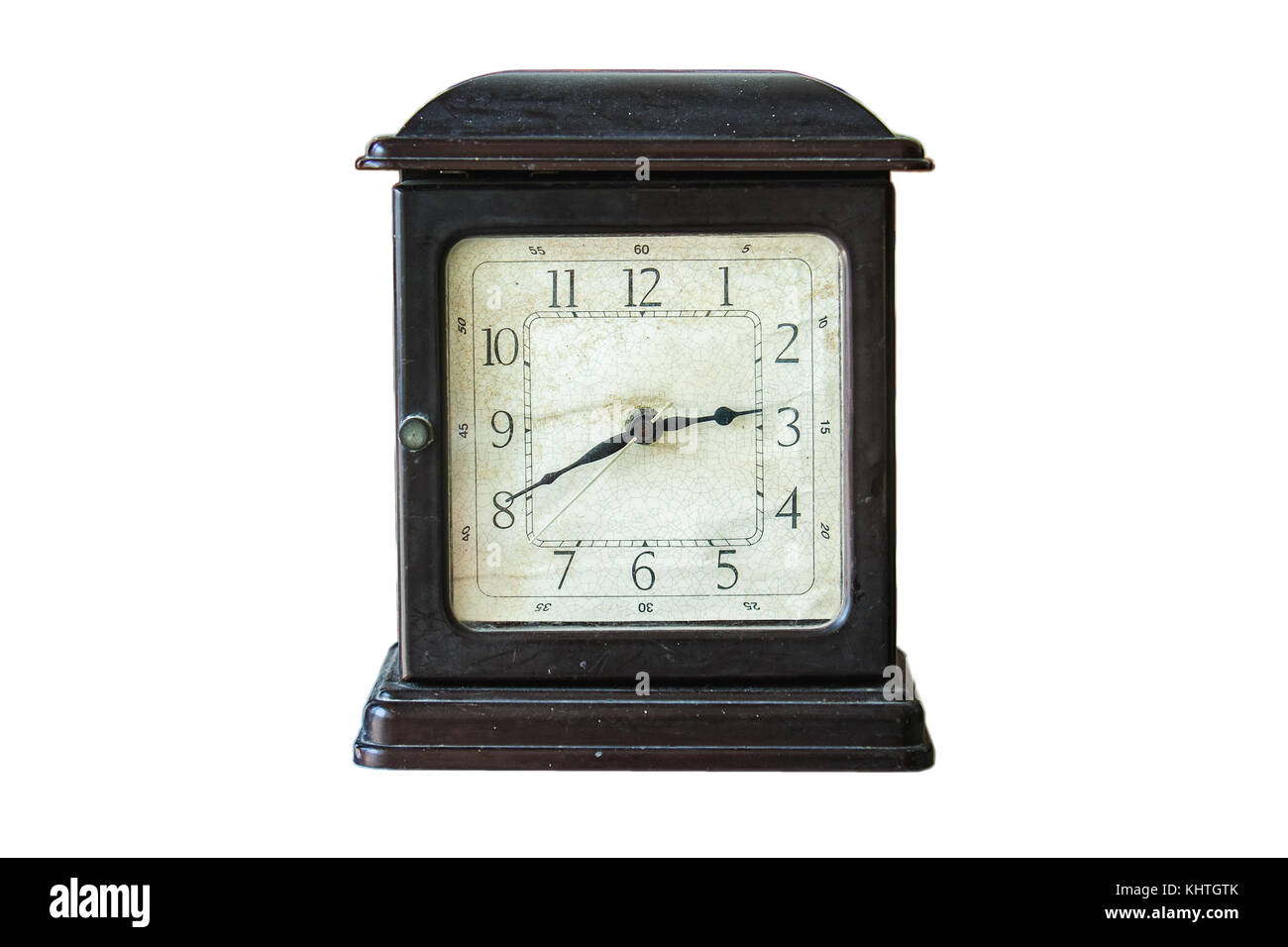 Vintage Alarm Clock old style isolated on white Stock Photo - Alamy