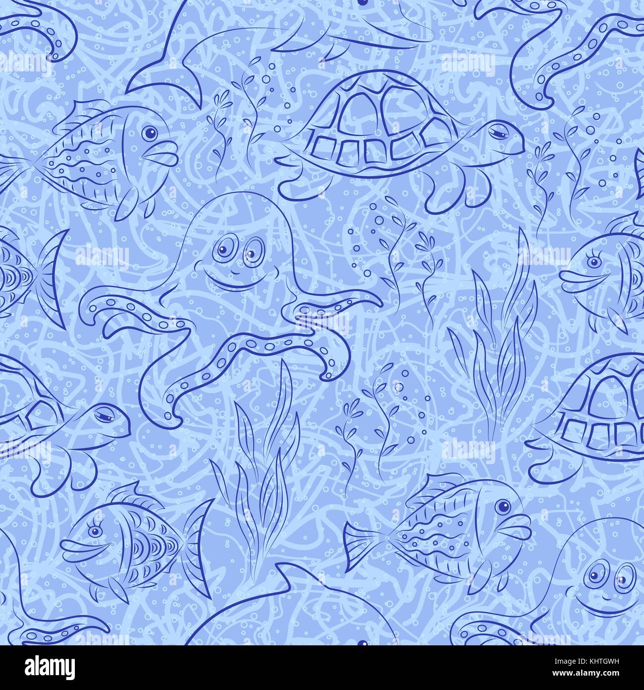 Sea Creatures Seamless Stock Vector Image & Art - Alamy