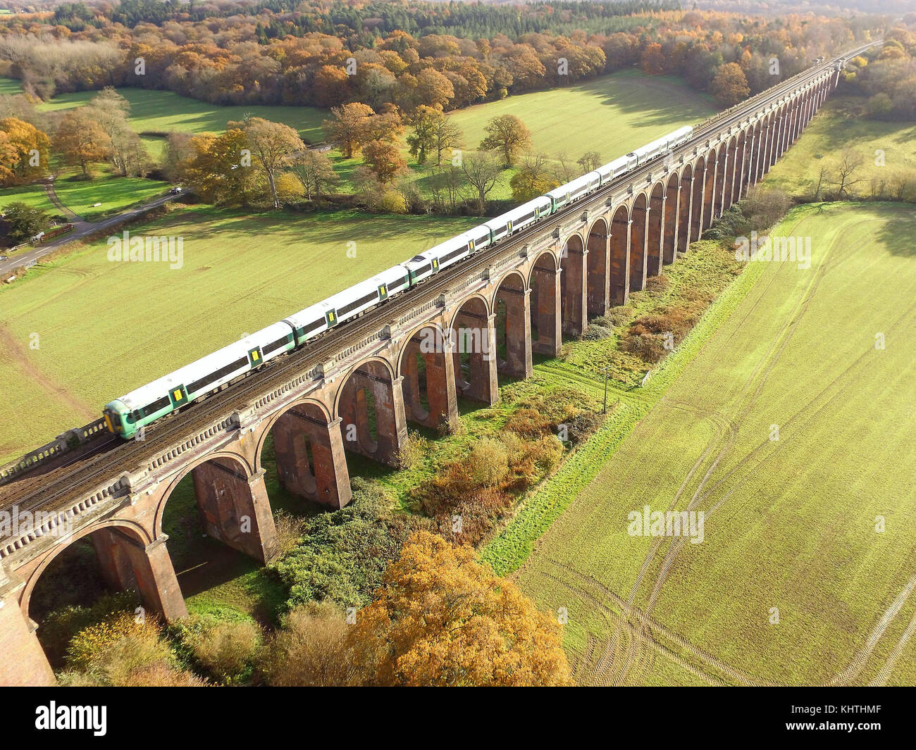 Ouse Valley Viaduct in Sussex England. Built in 1841 and is 1475 feet ...