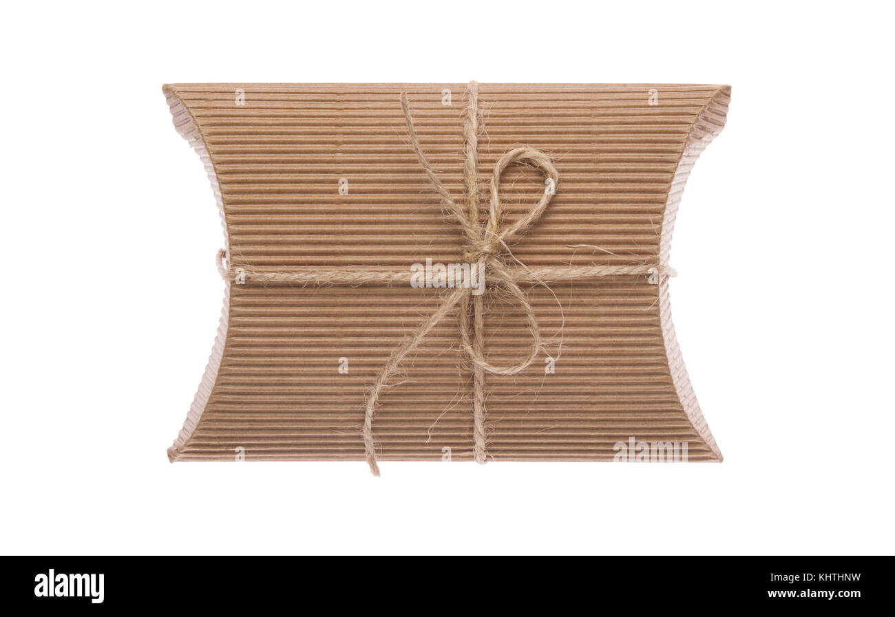 Brown gift box isolated on white Stock Photo - Alamy